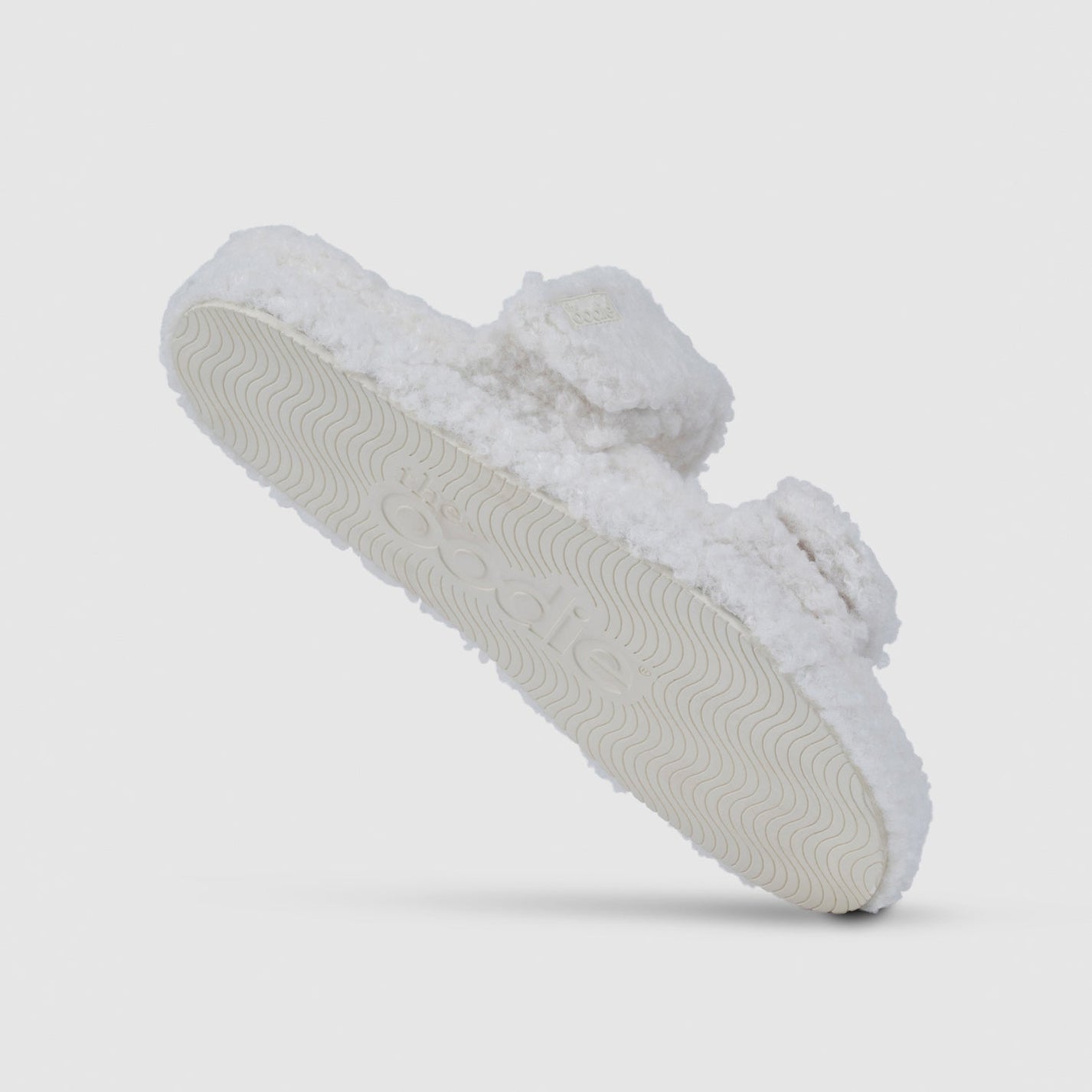 White Two Strap Sherpa Slide – The Oodie UK