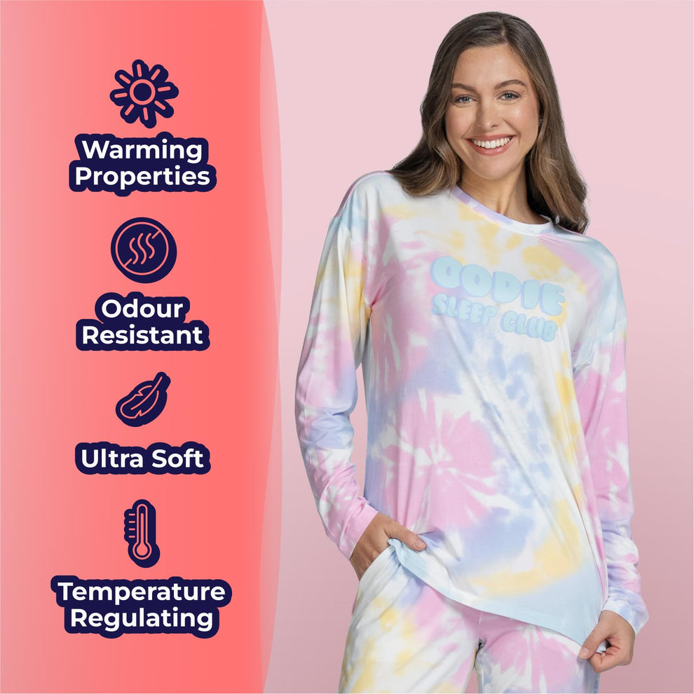 Bright Tie-Dye Warming Long Sleeve Pyjama Top – The Oodie UK