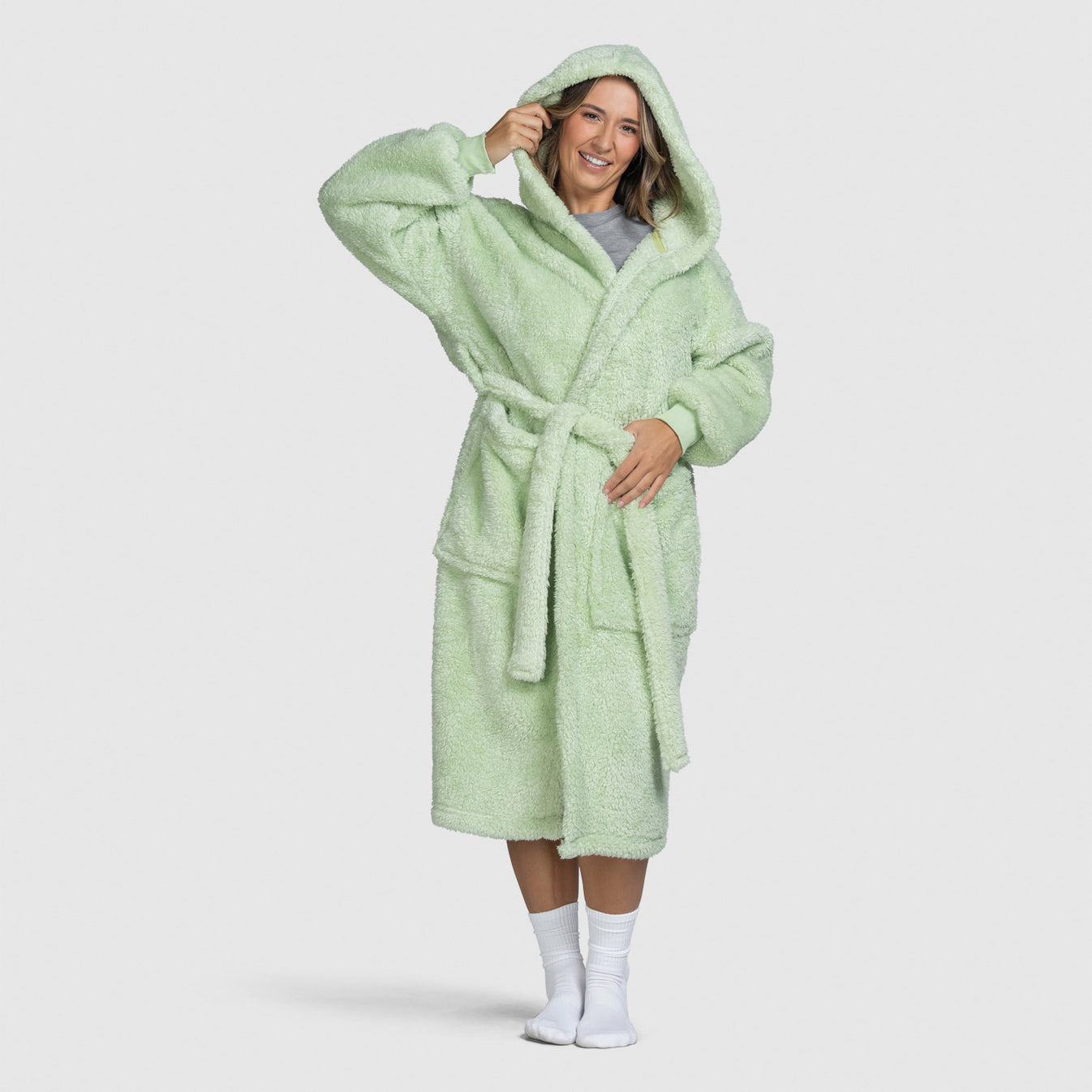 Green Fluffy Dressing Gown – The Oodie UK