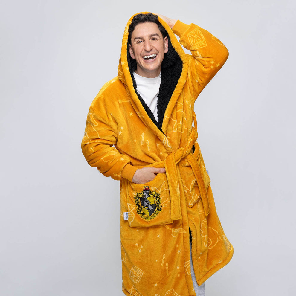 Harry Potter Hufflepuff Sherpa Dressing Gown Licensed – The Oodie UK