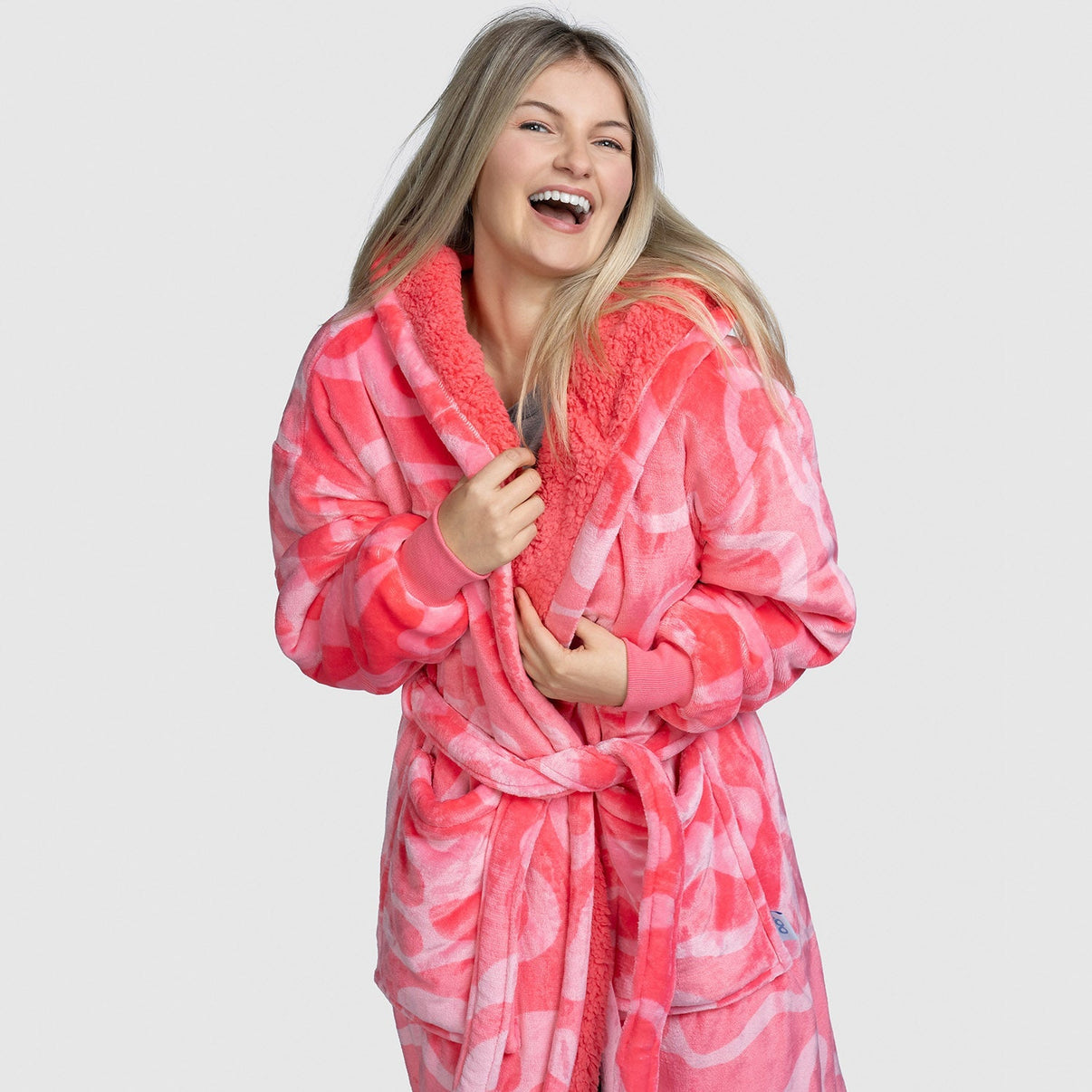 Pink Swirl Sherpa Dressing Gown – The Oodie UK