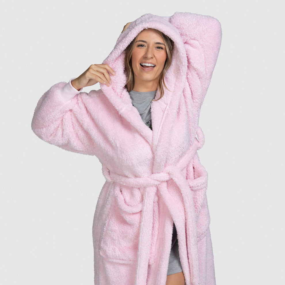 Pink Fluffy Dressing Gown – The Oodie UK